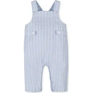 HOPE & HENRY Organic Cotton Seersucker Overall - Blue Chateau Check