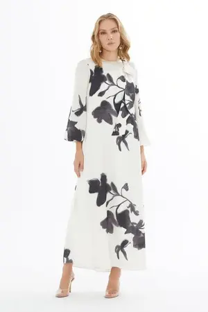 GIZIA Ruffled Dress With Button Closure