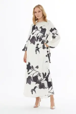 GIZIA Ruffled Dress With Button Closure