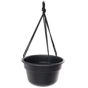 BLOEM Dura Cotta Self Watering Hanging Basket Planter 12 Inch - Black