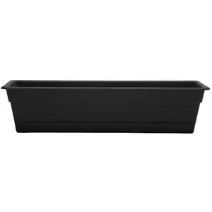 BLOEM 30 Inch Dura Cotta Window Box Planter - Black