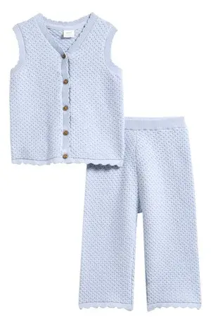 NEXT Crochet Sleeveless Top & Pants Set - Blue