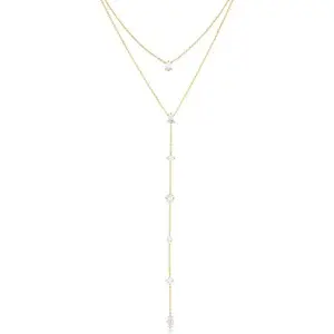 SET & STONES Layered Lariat Necklace - Gold