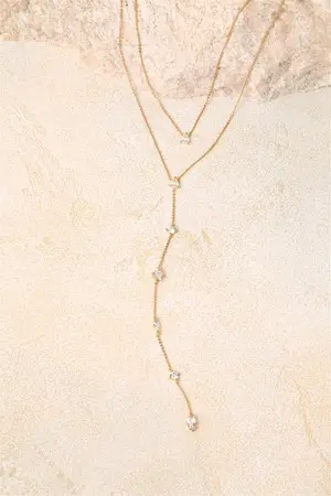 SET & STONES Layered Lariat Necklace