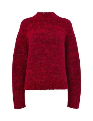Whistles Wool Fleck Knit Sweater - Red/multi