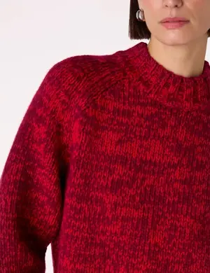 Whistles Wool Fleck Knit Sweater - Red/multi