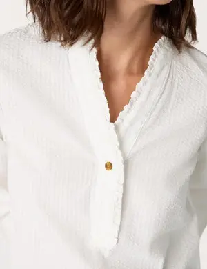 Whistles Textured Frill Shirt