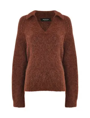 Whistles Alpaca Collar Neck Knit Sweater