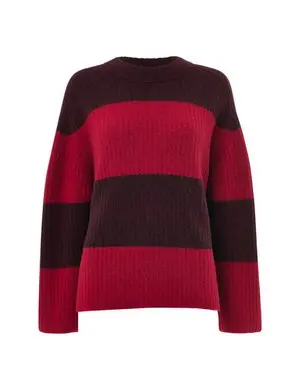 Whistles Wool Mix Wide Stripe Knit Sweater
