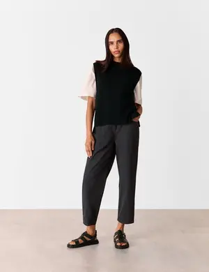 Whistles Tessa Casual Tapered Ankle-length Trousers - Black