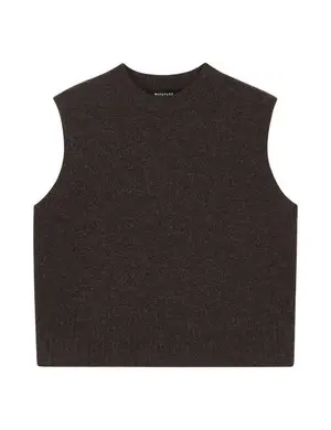 Whistles Wool Sleeveless Knit Vest - Brown