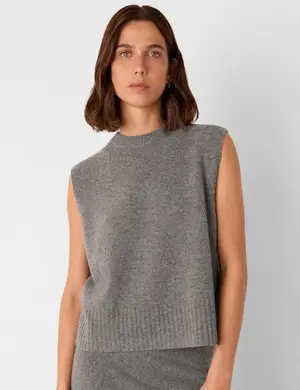 Whistles Knitted Sleeveless Vest - Grey