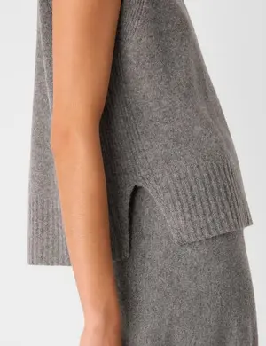 Whistles Knitted Sleeveless Vest - Grey