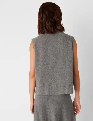 Whistles Knitted Sleeveless Vest - Grey
