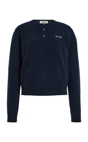Miu Miu Cashmere Crewneck Sweater - Blue