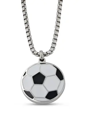LARSON JEWELERS Stainless Steel Soccer Pendant Necklace - Soccer Ball/18in