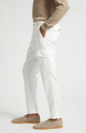 Eleventy Cotton-linen Cargo Pants