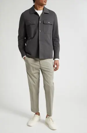 Eleventy Stretch Cotton Blned Overshirt