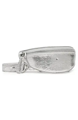 Kate Spade New York Mini Duo Crinkle Metallic Leather Crossbody Bag - Silver