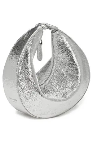 Kate Spade New York Mini Duo Crinkle Metallic Leather Crossbody Bag - Silver