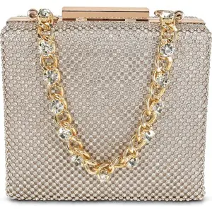 Badgley Mischka Billie Crystal Mini Box Clutch - Gold