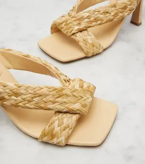 Bottega Veneta Riva Braided Raffia Mules