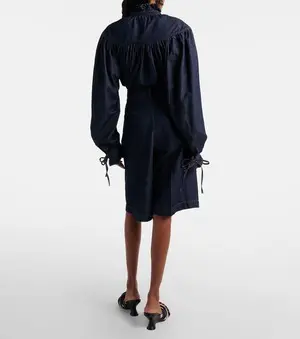 Dries Van Noten Pleated Denim Shorts - Blue