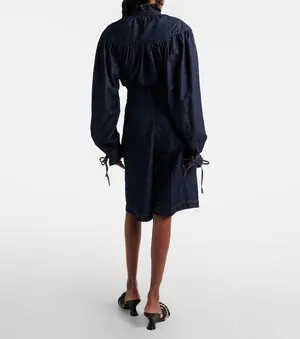 Dries Van Noten Pleated Denim Shorts - Blue