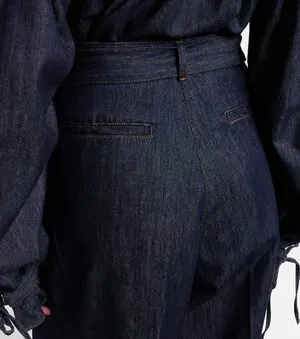 Dries Van Noten Pleated Denim Shorts - Blue