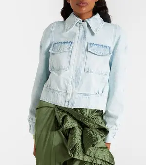 Dries Van Noten Cropped Denim Jacket - Blue