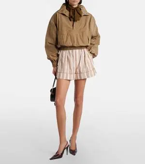 Saint Laurent Gathered Canvas Jacket - Beige