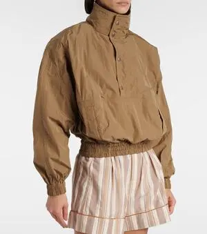 Saint Laurent Gathered Canvas Jacket - Beige