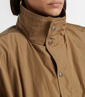Saint Laurent Gathered Canvas Jacket - Beige