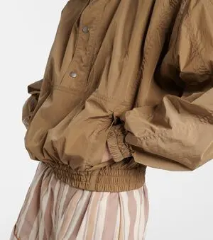 Saint Laurent Gathered Canvas Jacket - Beige