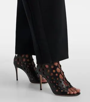 GIANVITO ROSSI Perforated Leather Lace-up Pumps