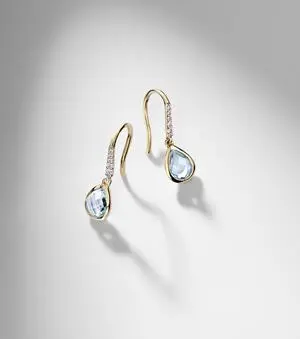 Mateo Drop Earrings With Topaz And Diamonds - Blue