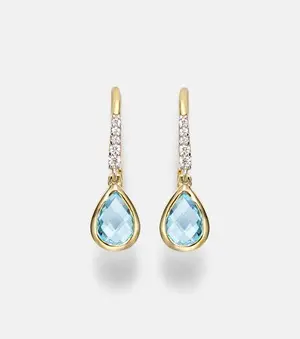 Mateo 14kt Drop Earrings With Topaz And Diamonds - Gold