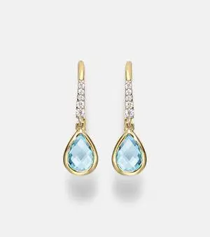 Mateo 14kt Drop Earrings With Topaz And Diamonds - Gold