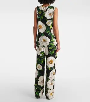 Dolce & Gabbana Floral Silk-blend Charmeuse Top - Multicoloured