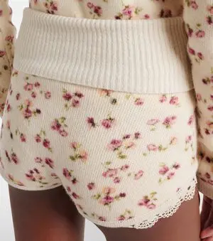 Magda Butrym Floral Wool, Silk, And Cashmere Shorts
