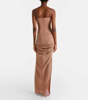 Alex Perry Semi-sheer Strapless Gown