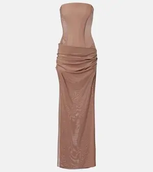 Alex Perry Semi-sheer Strapless Gown - Pink