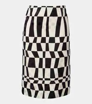 Dries Van Noten Printed Pencil Skirt - Black
