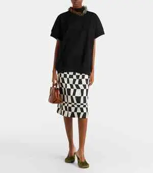 Dries Van Noten Printed Pencil Skirt - Black