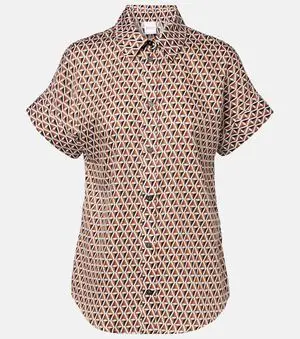 Max Mara Crea Printed Cotton Shirt - Brown