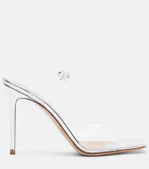 GIANVITO ROSSI Cher Leather-trimmed Pvc Slingback Sandals - Transparent
