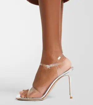 GIANVITO ROSSI Cher Leather-trimmed Pvc Slingback Sandals - Transparent