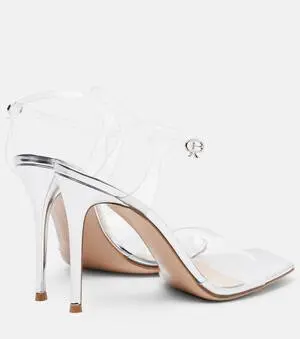 GIANVITO ROSSI Cher Leather-trimmed Pvc Slingback Sandals - Transparent