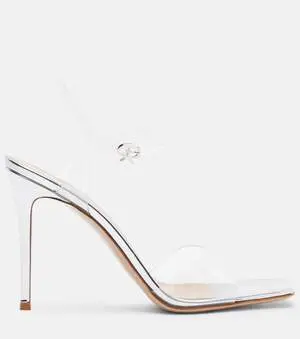 GIANVITO ROSSI Cher Leather-trimmed Pvc Slingback Sandals - Transparent