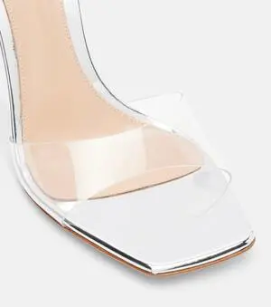 GIANVITO ROSSI Cher Leather-trimmed Pvc Slingback Sandals - Transparent